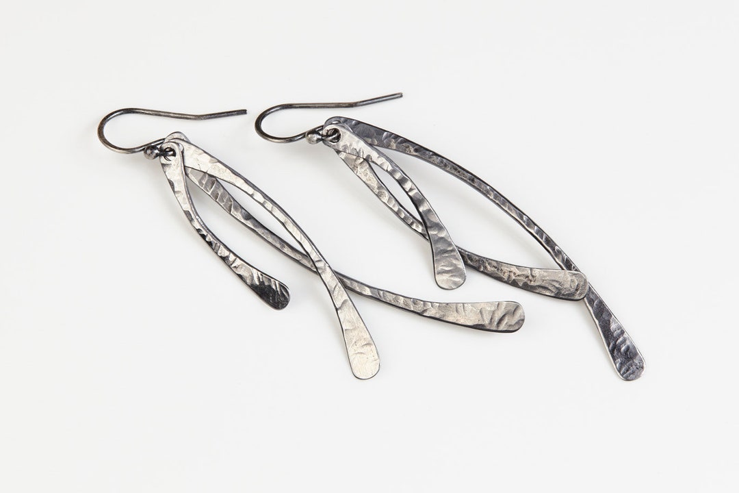 Rustic, Hand Forged Iron Earrings. A Unique 6th Anniversary Gift for ...