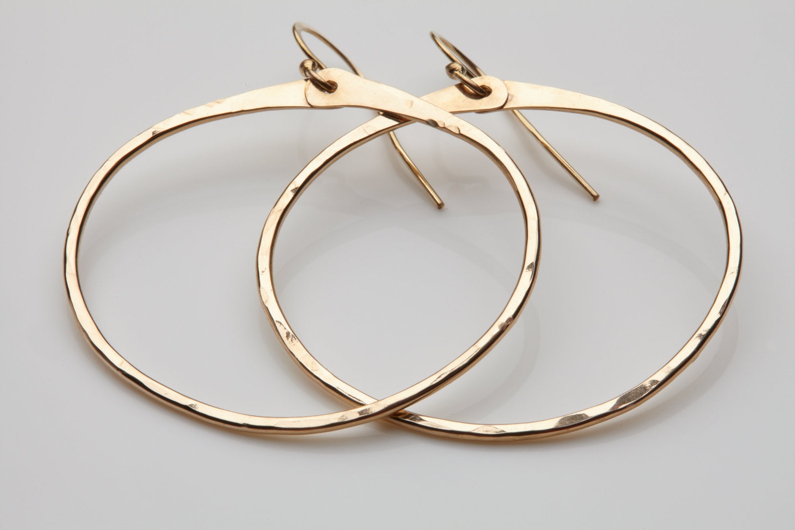 Simple Gold Hoop Earrings. Simple Hoops. Hammered Gold. Large Hoop Gold ...