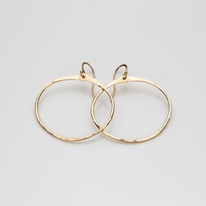 Simple Gold Hoop Earrings. Simple Hoops. Hammered Gold. Large Hoop Gold ...