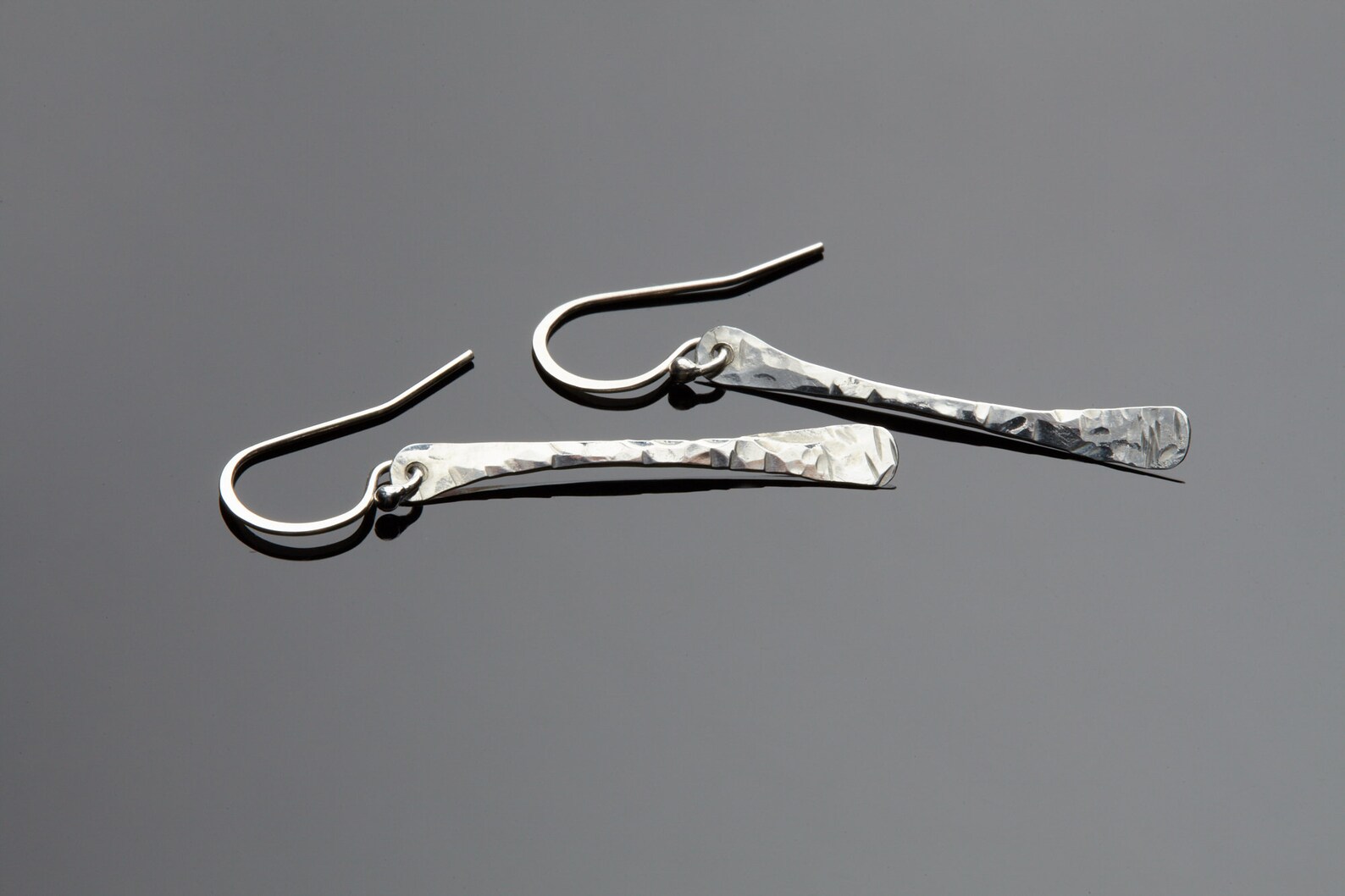 Silver Bar Earrings. Hammered Stick Earrings. Small Silver Bar Earrings ...