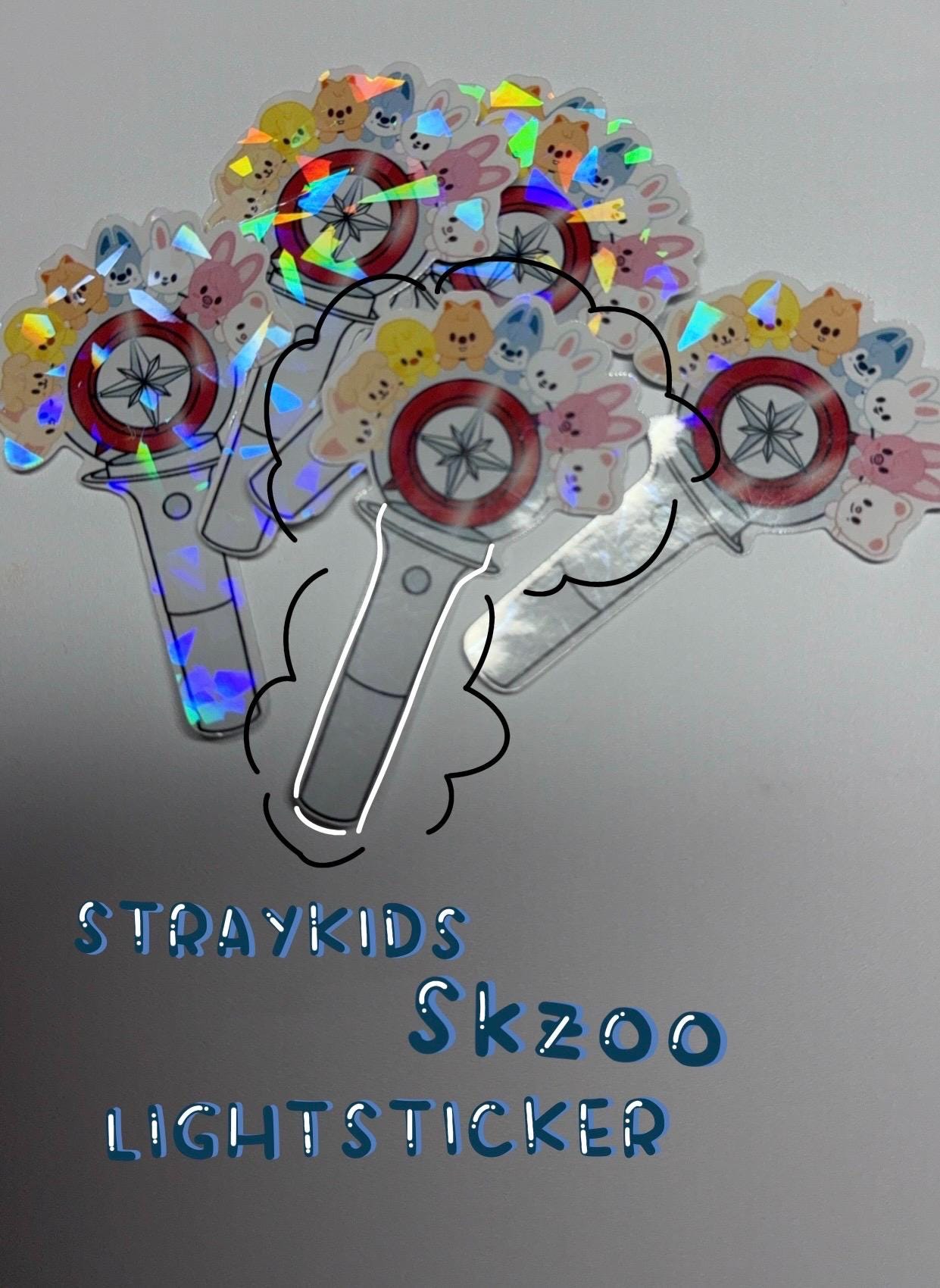 SKZ | STRAY KIDS Skzoo Lightstick Sticker| Holographic Sticker - Etsy