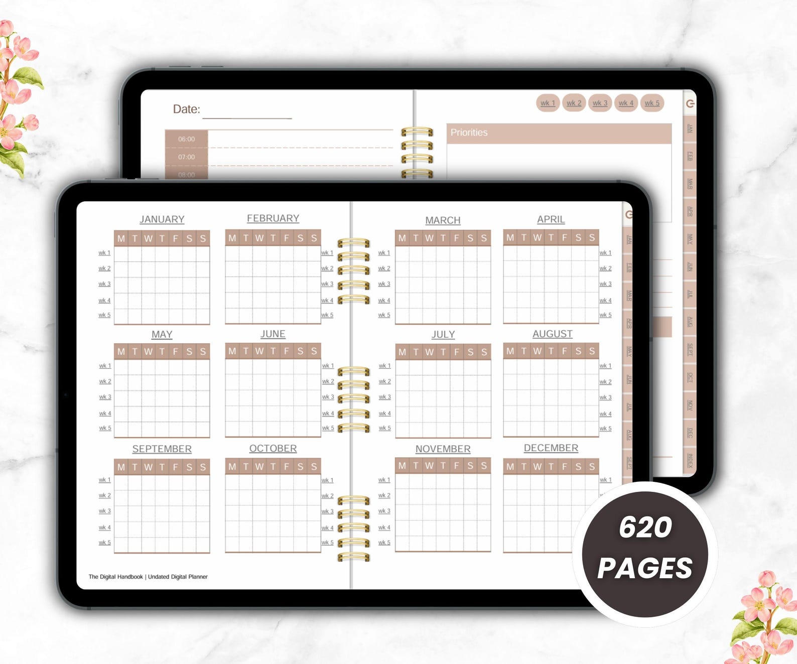 Undated Digital Planner | All-in-one Life Organizer | Daily Weekly ...
