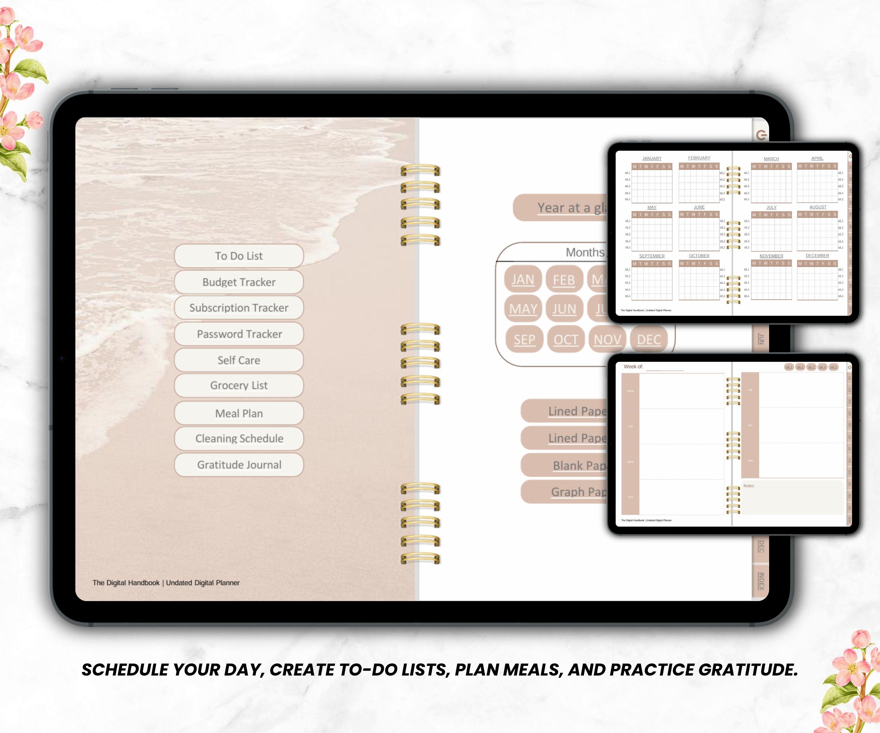 Undated Digital Planner | All-in-one Life Organizer | Daily Weekly ...