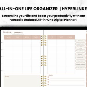 Undated Digital Planner | All-in-one Life Organizer | Daily Weekly ...