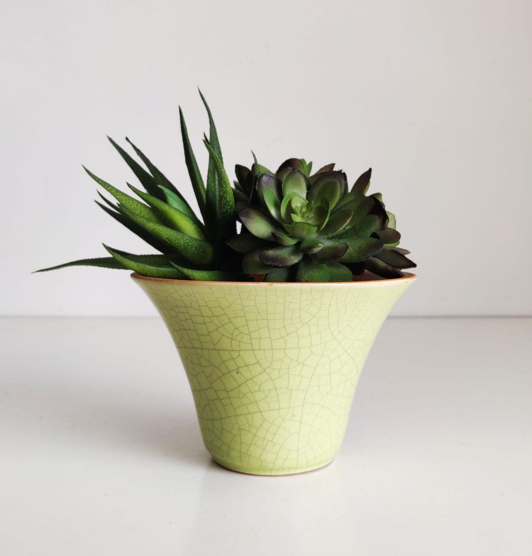 Fluted Yellow Planter, Ceramic UPCO Plant Pot or Cachepot for ...