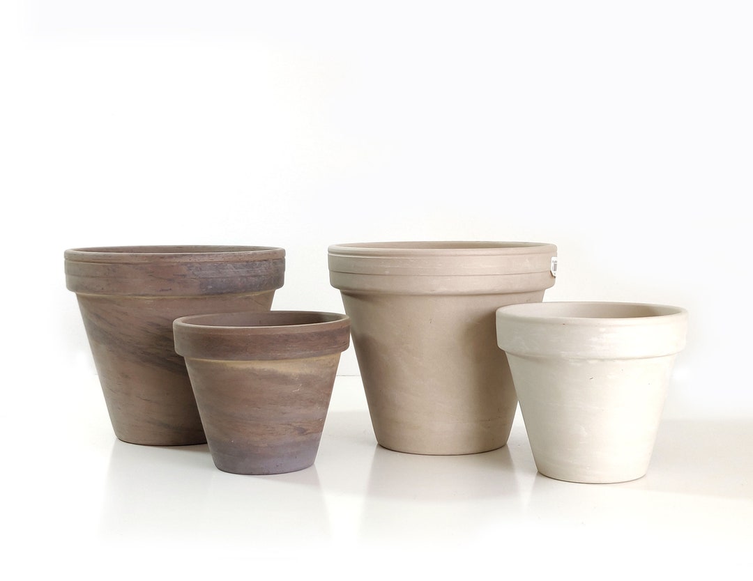 Clay Planter: 4 or 6 Inch Basalt or Granite Houseplant Pot - Etsy