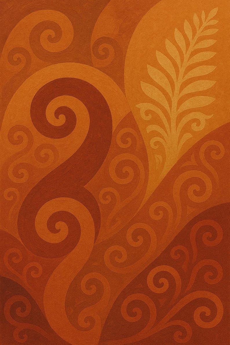 Māori Koru Abstract Art Print – New Zealand Digital Wall Art – Green ...