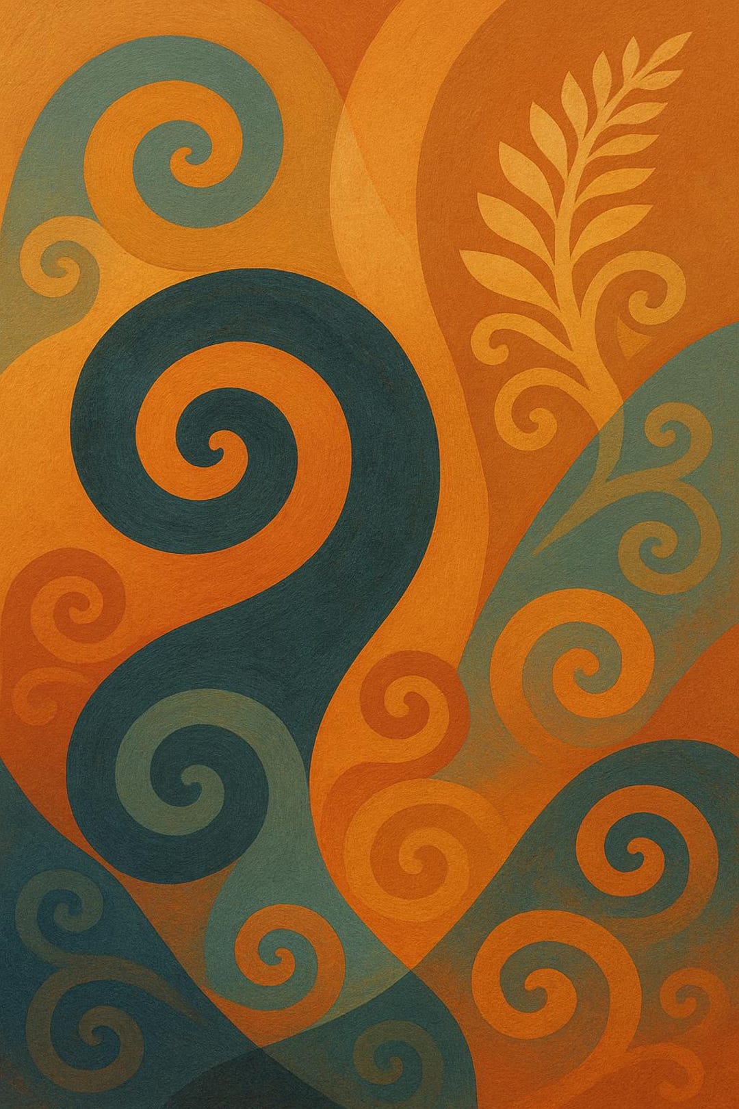 Māori Koru Abstract Art Print – New Zealand Digital Wall Art – Green ...