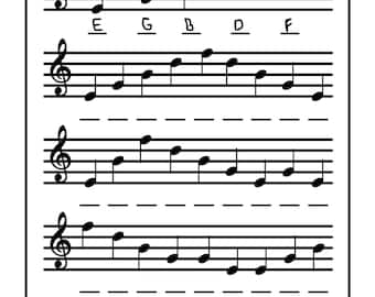 Intro to Treble Clef Space Notes - Etsy