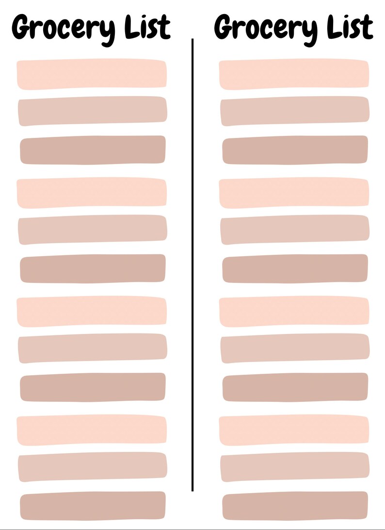 Printable Pink Grocery List - Etsy