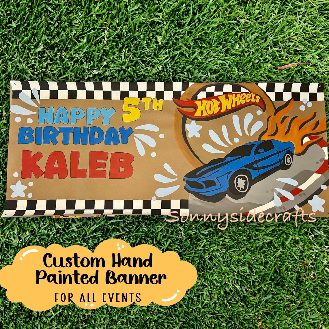 Custom Hand-painted Party Banner: Kraft Paper, Acrylic Paints - Etsy