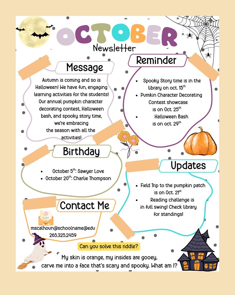 Editable Monthly Teacher Newsletter Template Bundle-printable Classroom ...