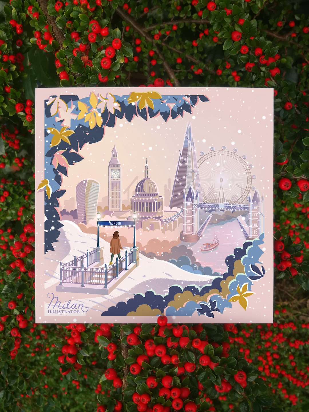 5x London Christmas Cards Set - Etsy UK