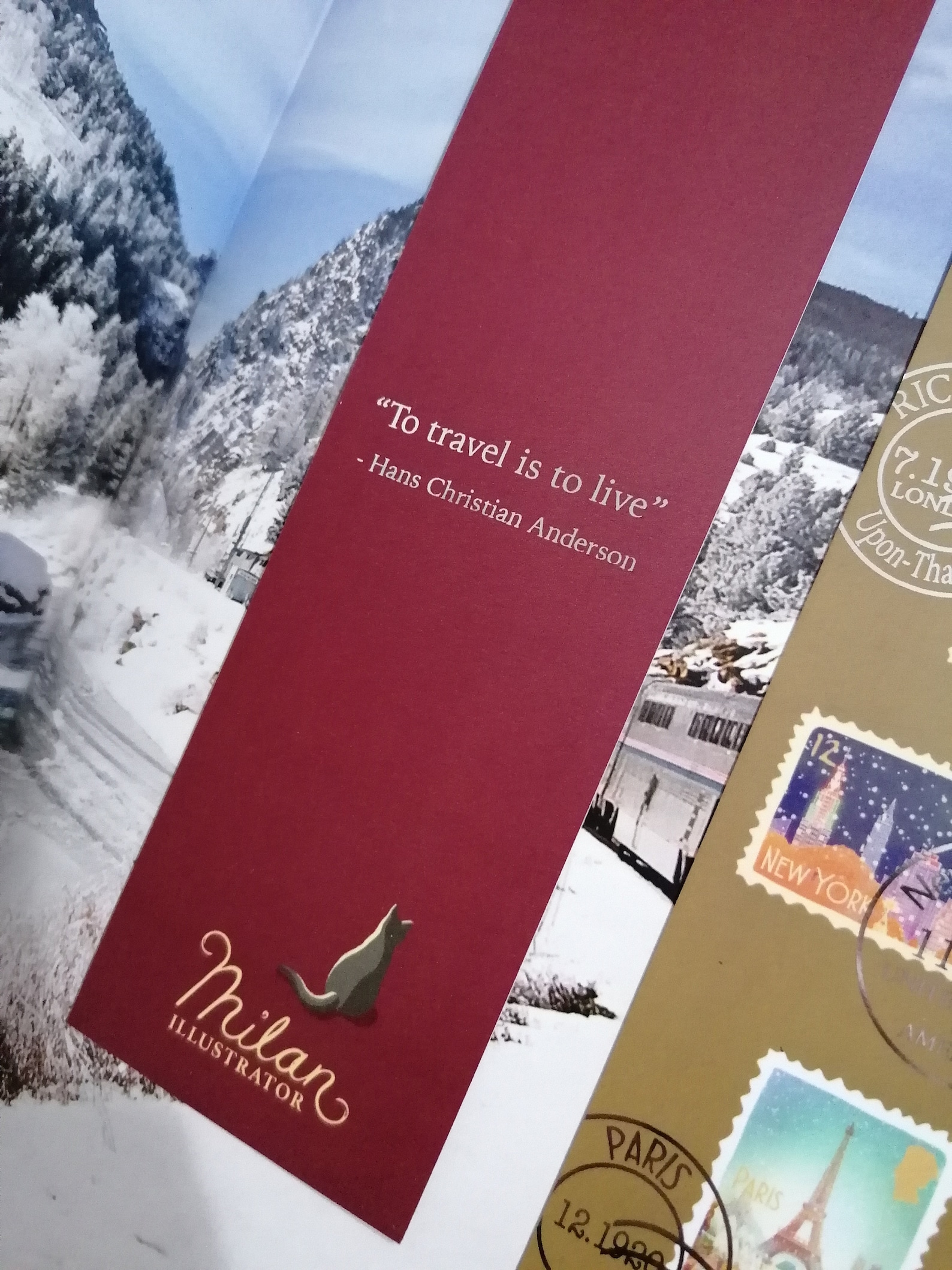 Foiled Travel Bookmark - Etsy