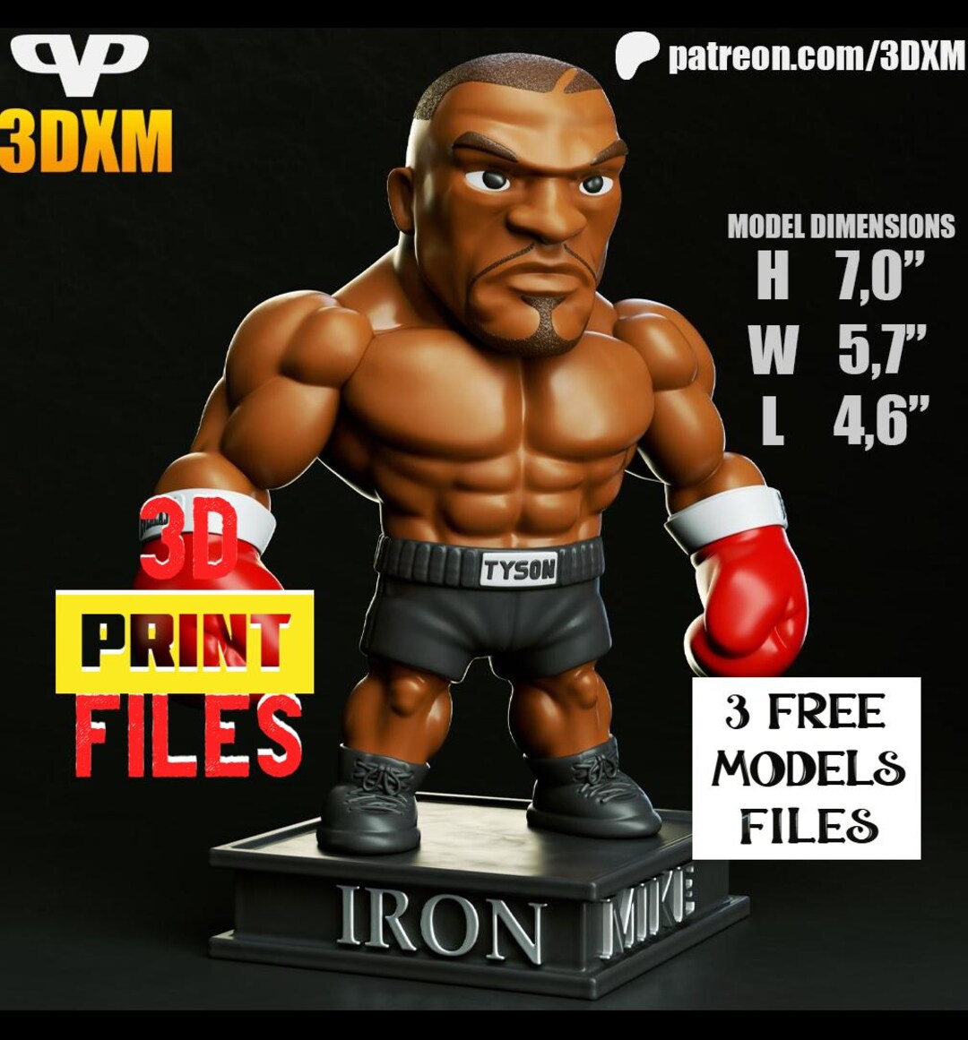 Mike Tyson + 3 FREE STL MODELS - Etsy