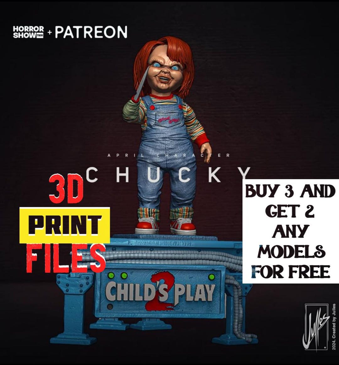 Chucky + 2 FREE Any STL MODELS - Etsy
