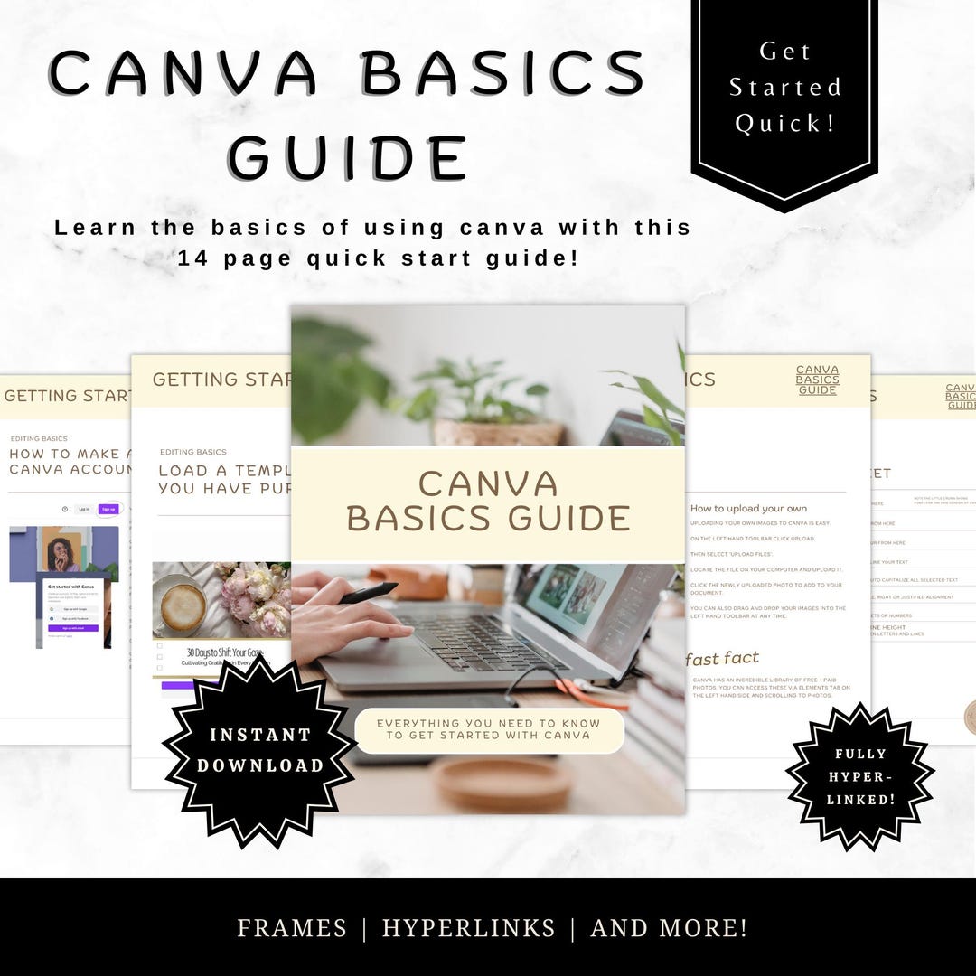 Canva Basics Guide | Beginner Canva Tutorial | Learn Canva Fast | PDF ...