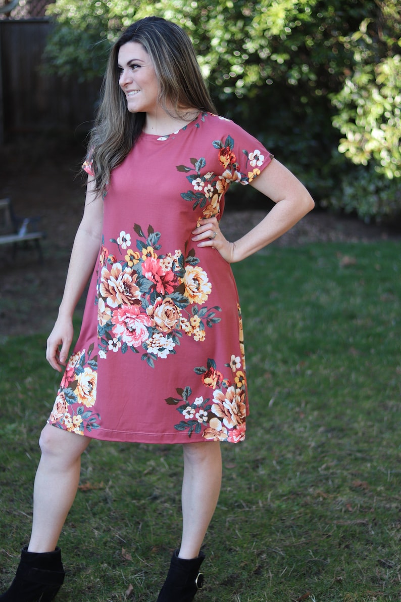 Women's Floret Dress 00-14 PDF Knit Sewing Pattern - Etsy