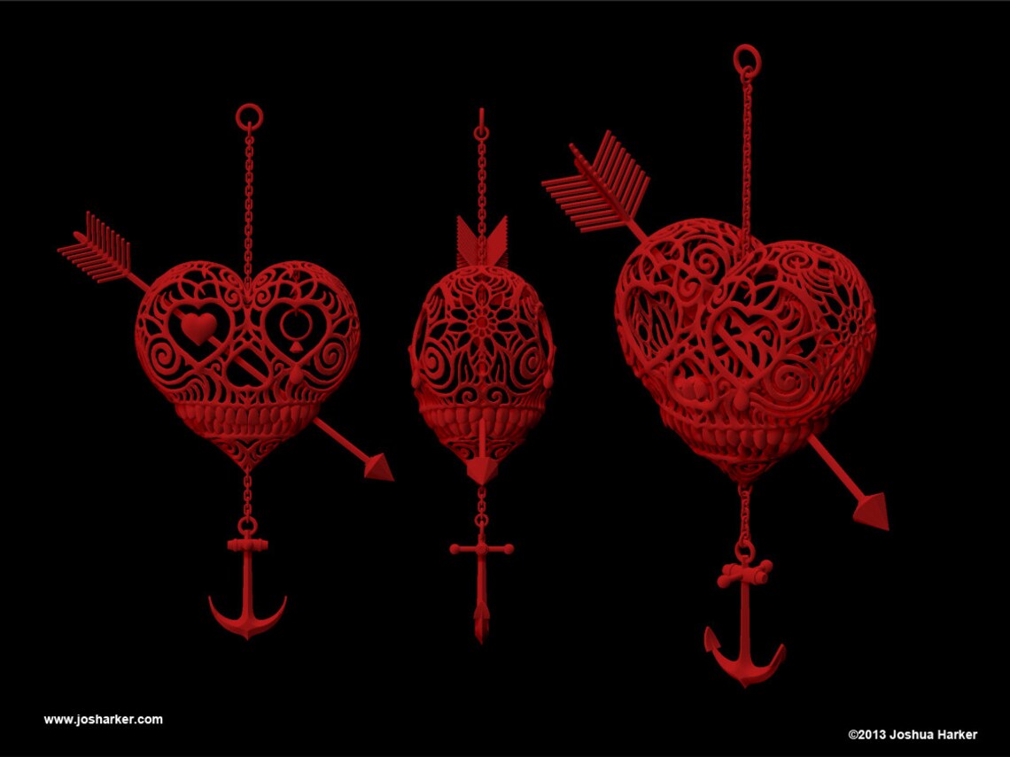 Til Death Do Us Part (heart Skull With Anchor Sculpture) - Etsy UK