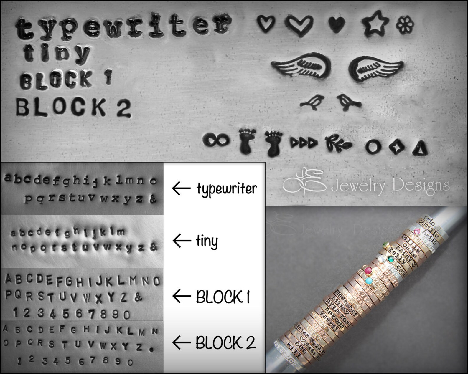 Name Ring Hand Stamped Name Ring Silver Name Ring Gold | Etsy