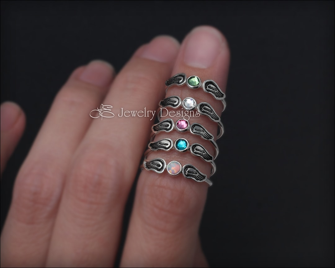 ANGEL WINGS RING - Angel Baby Ring Angel Babies in Memoriam Loss of ...