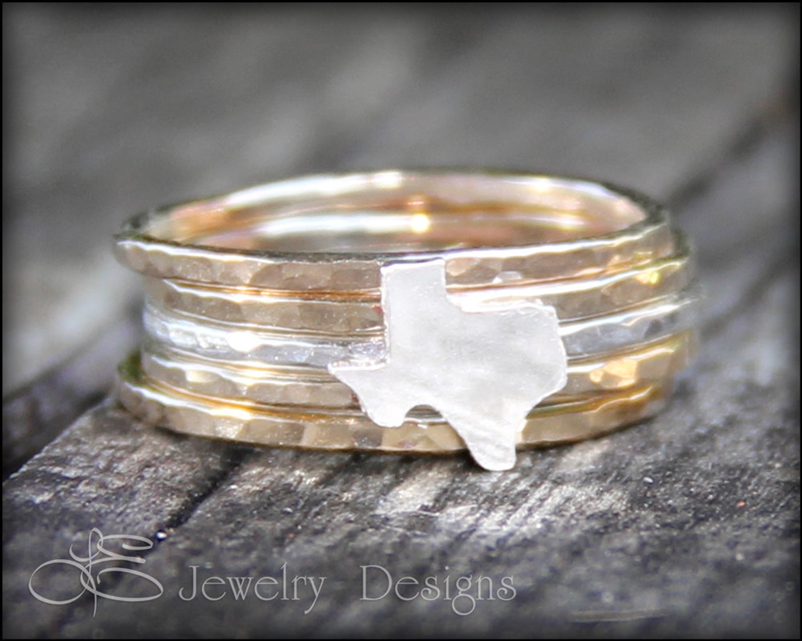 Texas Stacking Ring Texan Ring Silver Texas Ring Rose Gold | Etsy