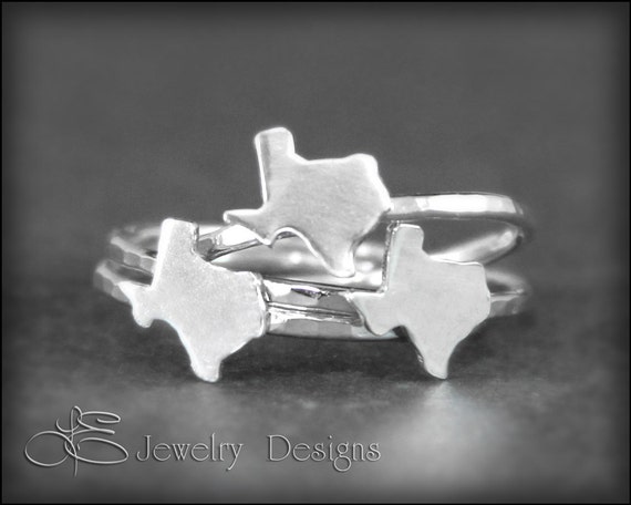 Texas Stacking Ring Texan Ring Silver Texas Ring Rose Gold | Etsy