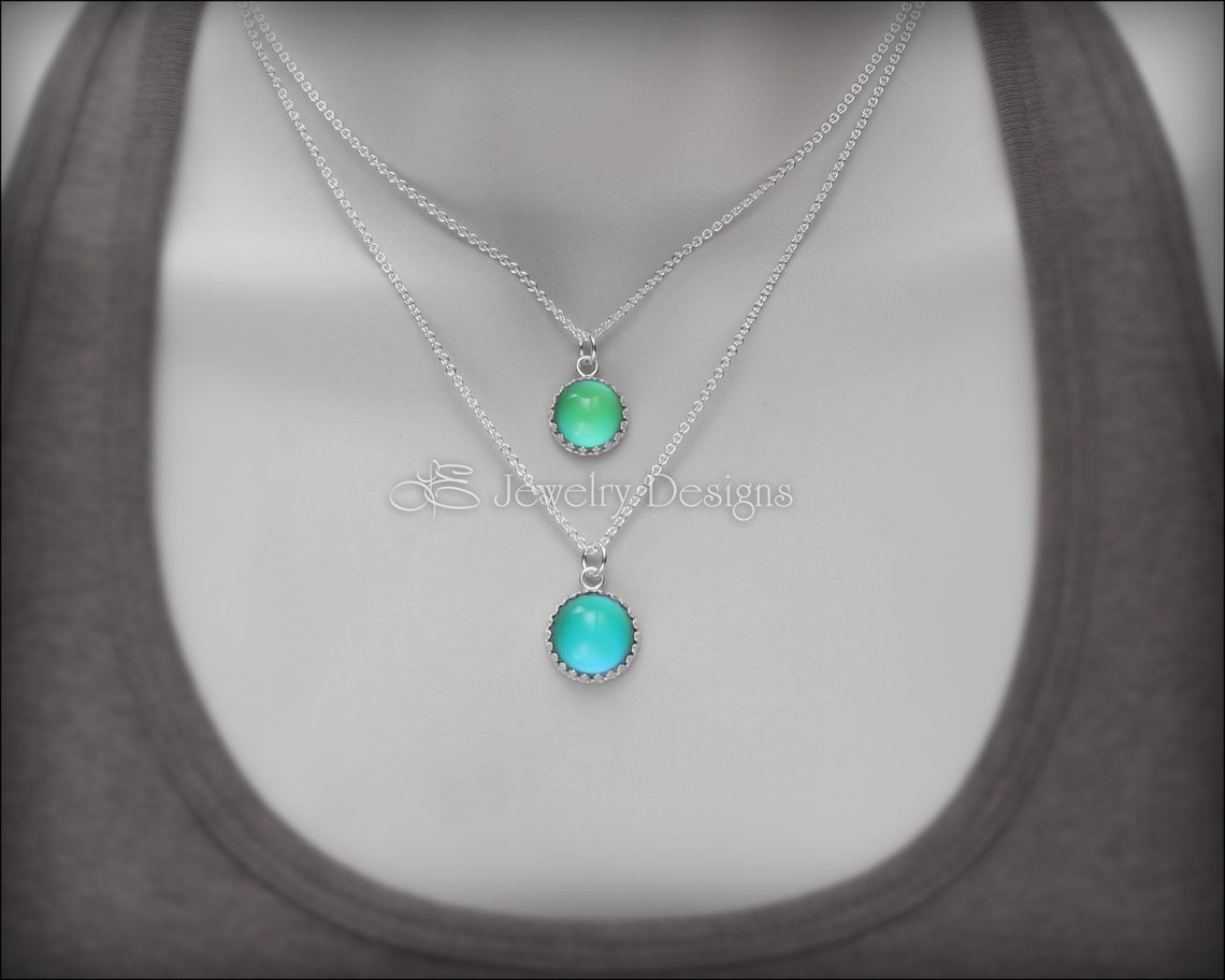 Sterling Mood Necklace Silver Mood Necklace Color Changing | Etsy