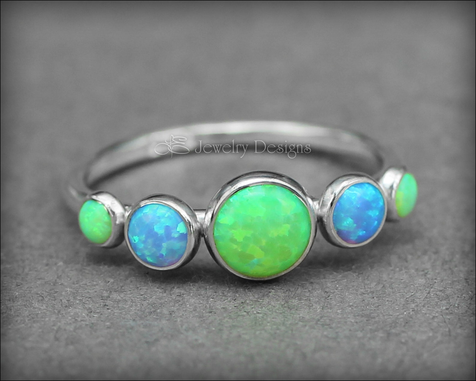 5 Stone Opal Ring Multi Opal Ring, Multi Stone Ring, Multi Birthstone ...