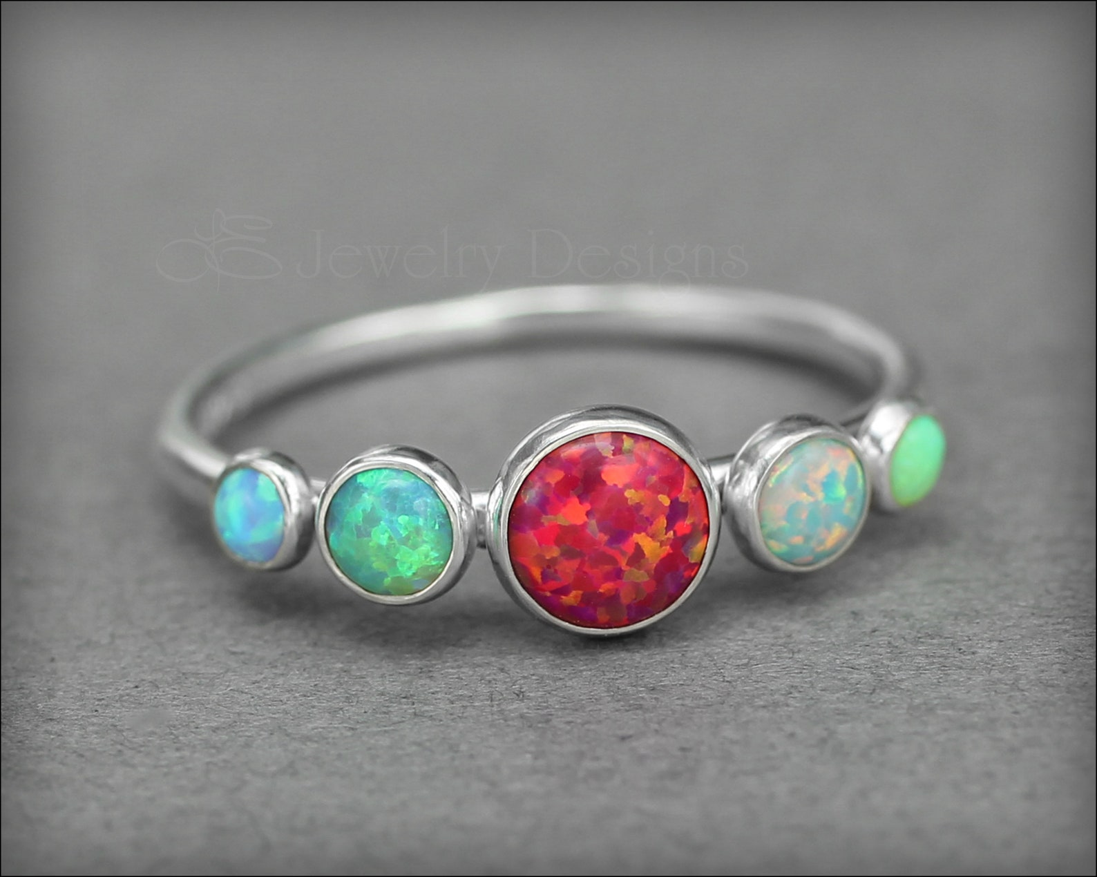 5 Stone Opal Ring Multi Opal Ring, Multi Stone Ring, Multi Birthstone ...
