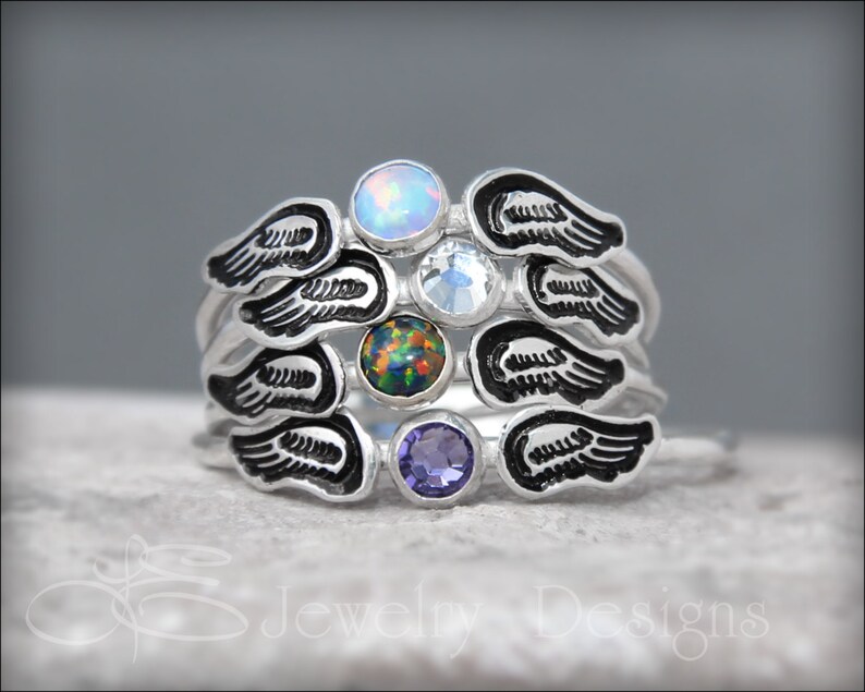 ANGEL WINGS RING angel baby ring angel babies in memoriam | Etsy