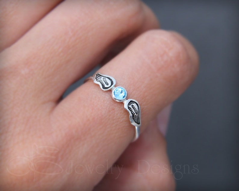 ANGEL WINGS RING angel baby ring angel babies in memoriam | Etsy