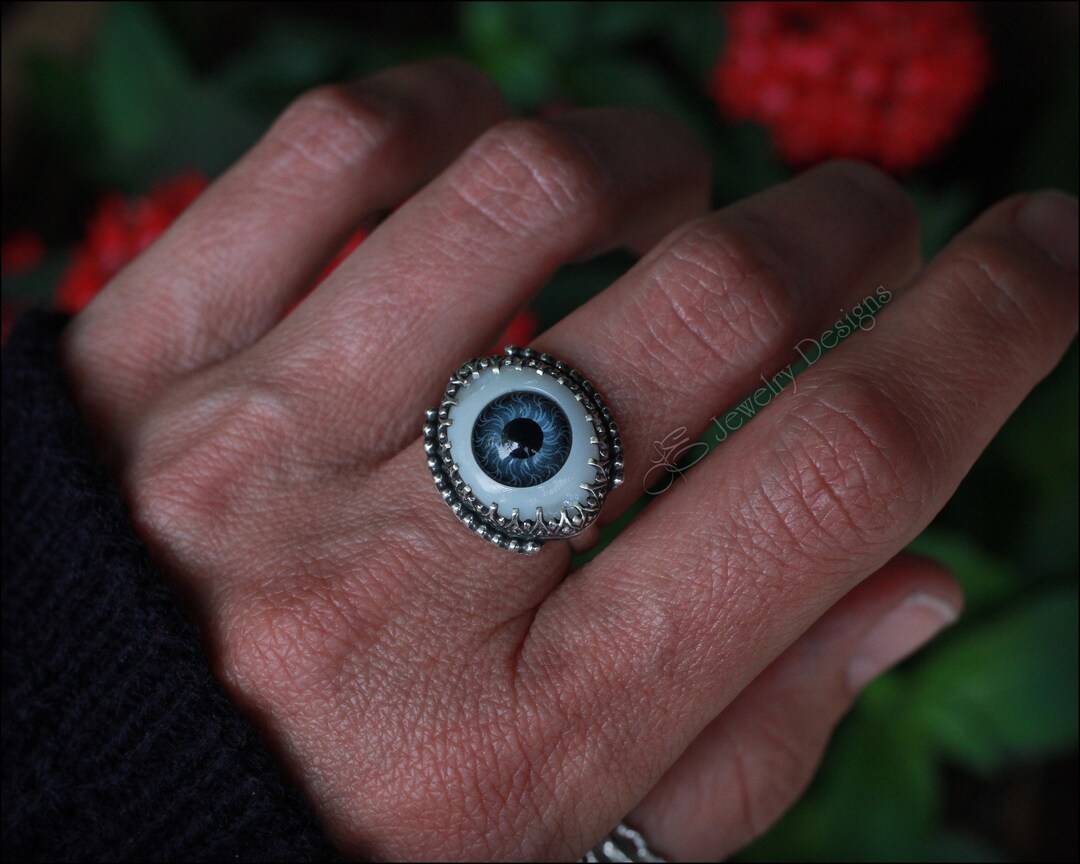 Sterling Doll Eye Ring - Silver Eyeball Ring, Novelty Jewelry, Large ...