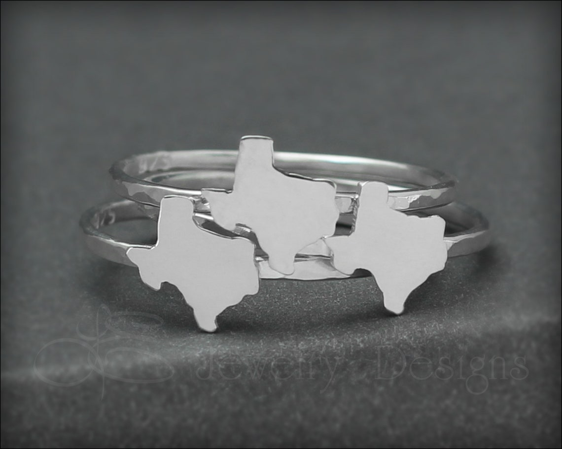 Texas Stacking Ring - Texan Ring, Silver Texas Ring, Rose Gold Texas ...