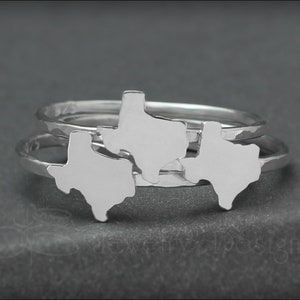 Texas Stacking Ring - Texan Ring, Silver Texas Ring, Rose Gold Texas ...