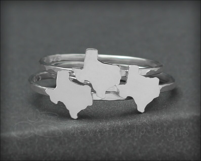 Texas Stacking Ring - Texan Ring, Silver Texas Ring, Rose Gold Texas ...
