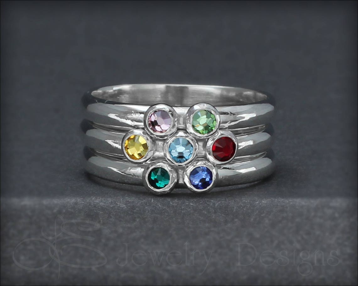 Multi Birthstone Ring Multi Opal Ring Mothers Ring - Etsy