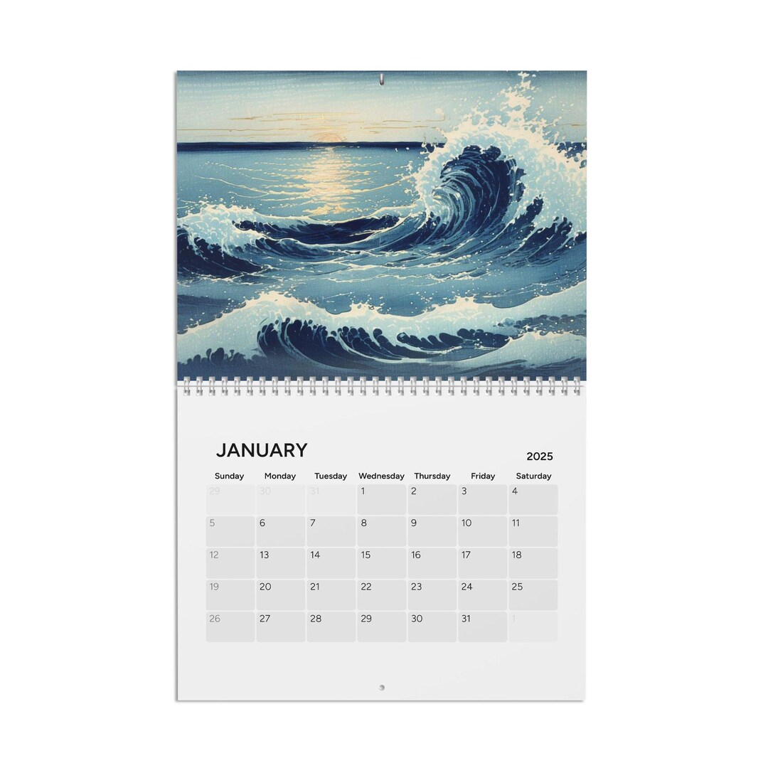 2025 Ocean Wave Calendar Monthly Scenic Artwork - Etsy