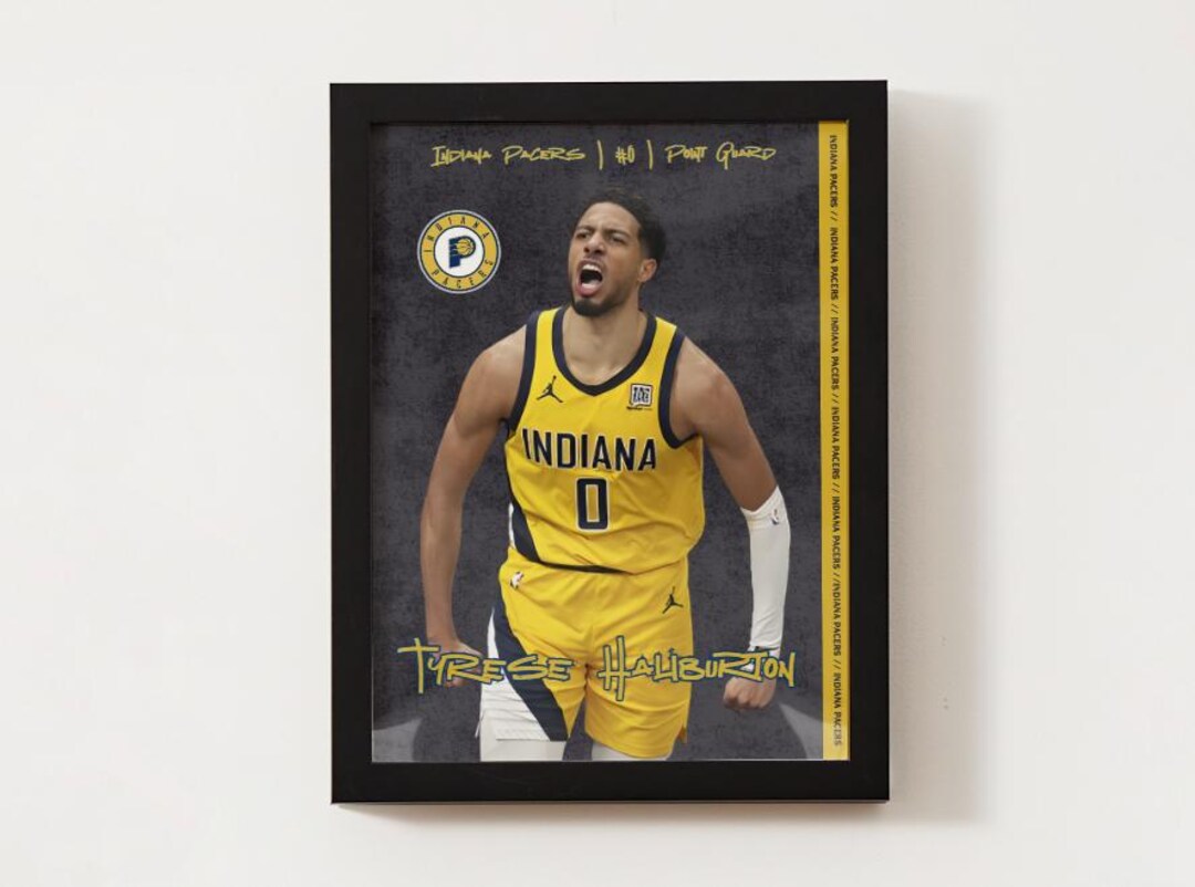Tyrese Haliburton Poster, Indiana Pacers Poster, NBA Art, Basketball ...