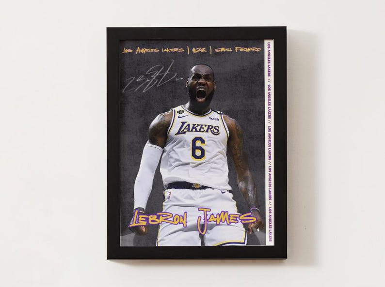 Lebron James Poster, Los Angeles Lakers Poster, NBA Art, Basketball ...