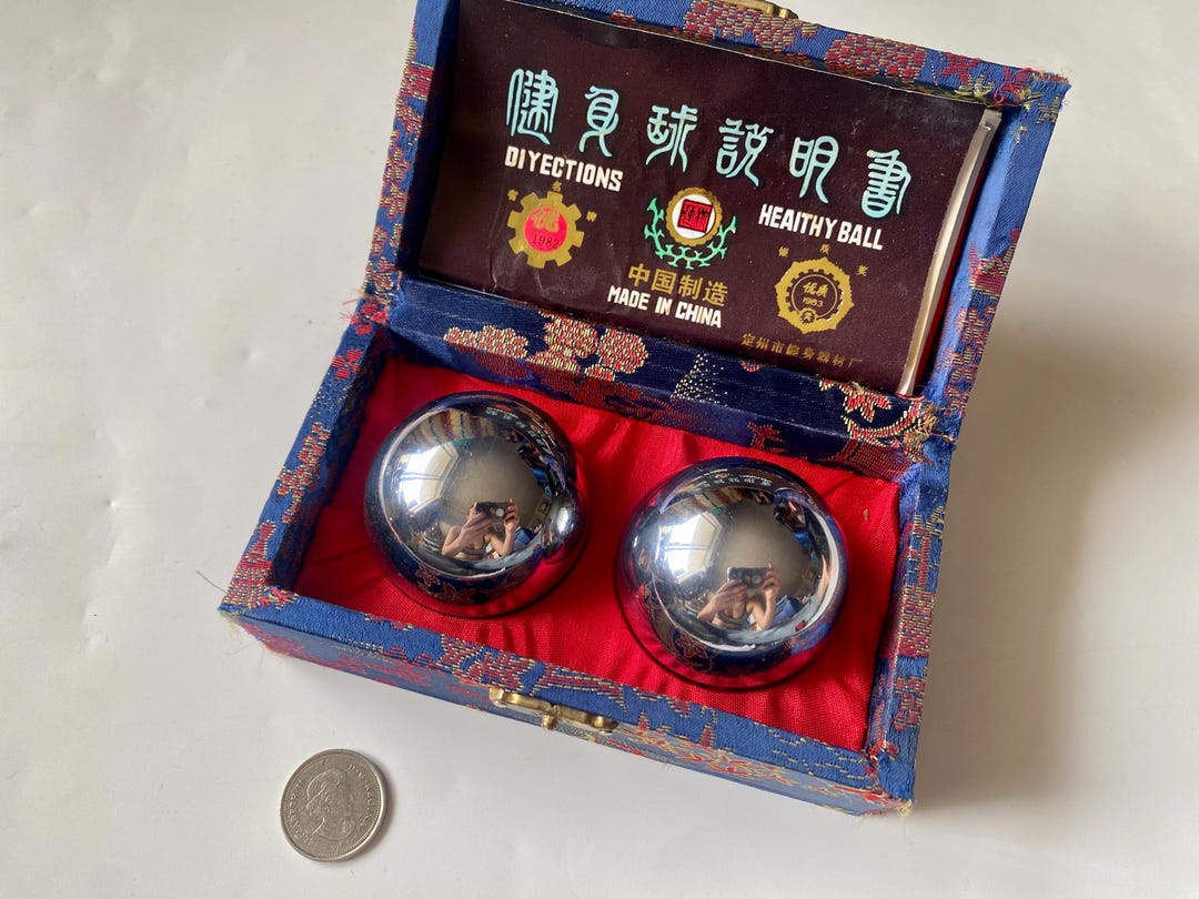 Vintage Jumbo Size Chinese Baoding Stress Balls, Meditation Balls ...