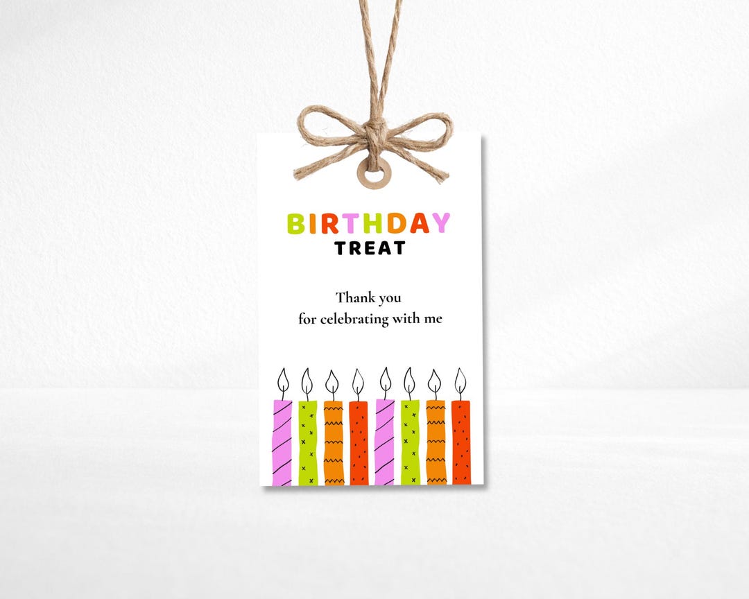 Birthday Treat Tag Printable | Classroom Birthday Gift Tag | Birthday ...