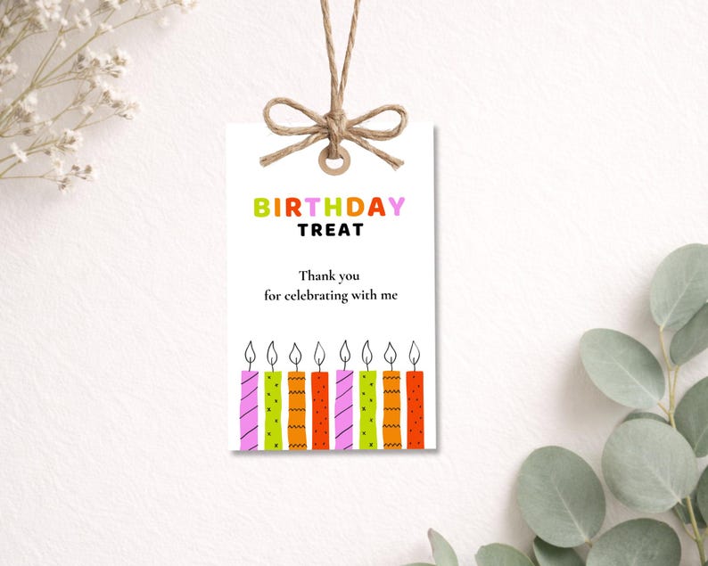 Birthday Treat Tag Printable | Classroom Birthday Gift Tag | Birthday ...