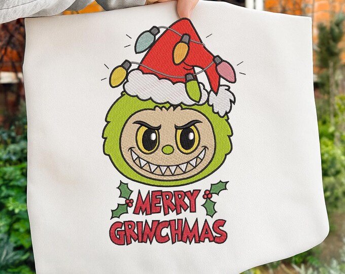 Merry Grinchmas Embroidery Parten – Funny Christmas Stitch Design With ...