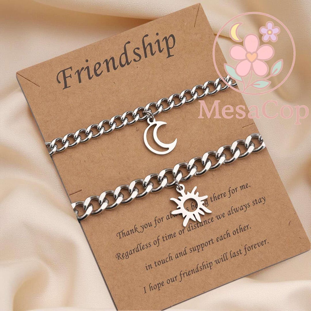 Sun and Moon Stainless Steel Matching Bracelets: Friendship Jewelry - Etsy