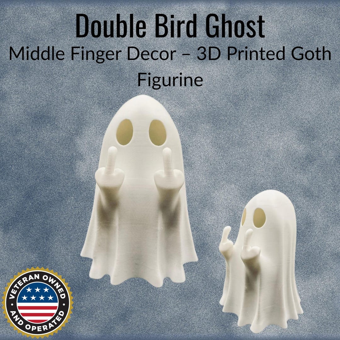Double Bird Ghost – Funny Middle Finger Decor – 3D Printed Goth ...