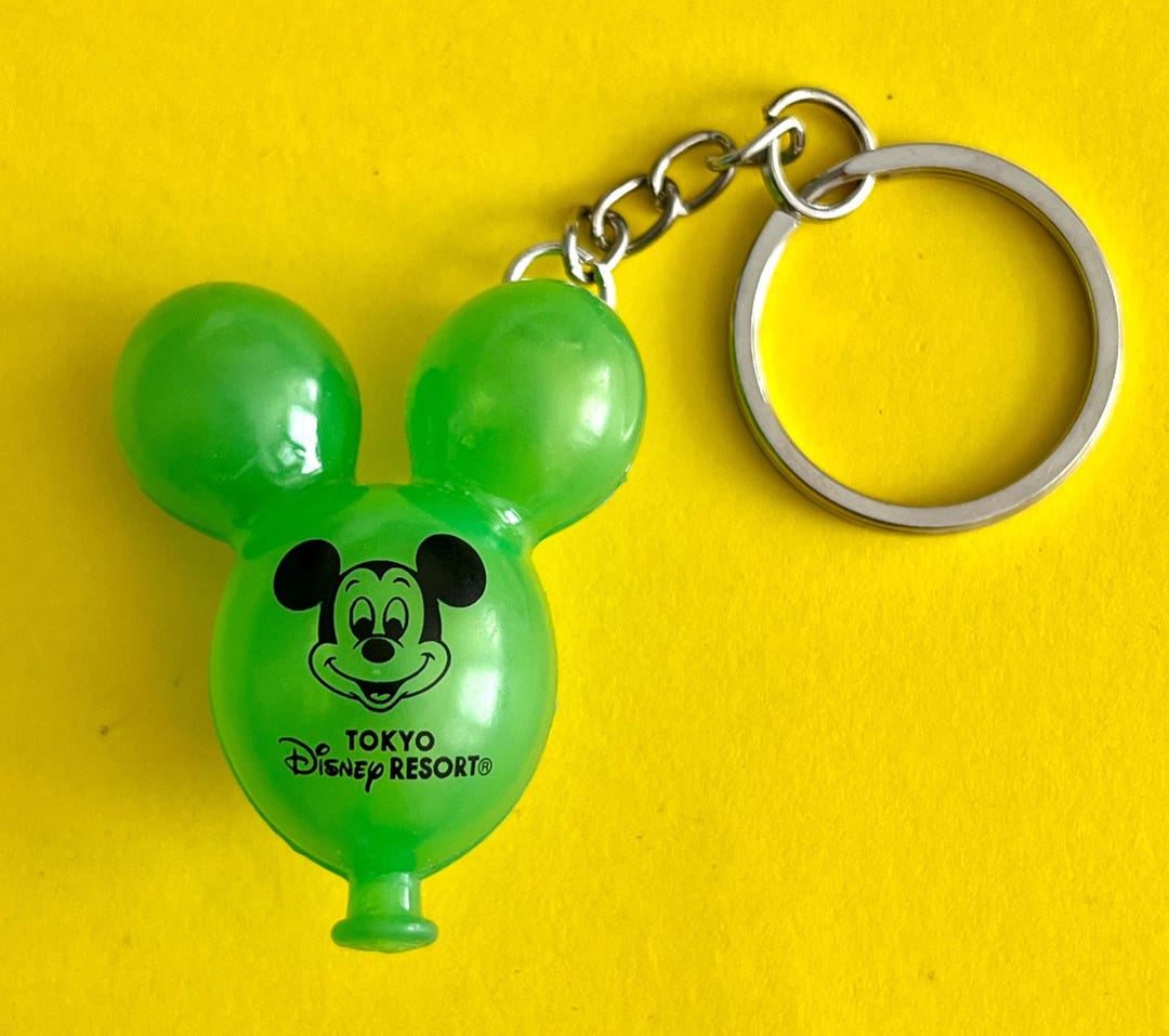 Mickey Balloon Keychain: Custom Green Plastic Mini Keychain - Etsy