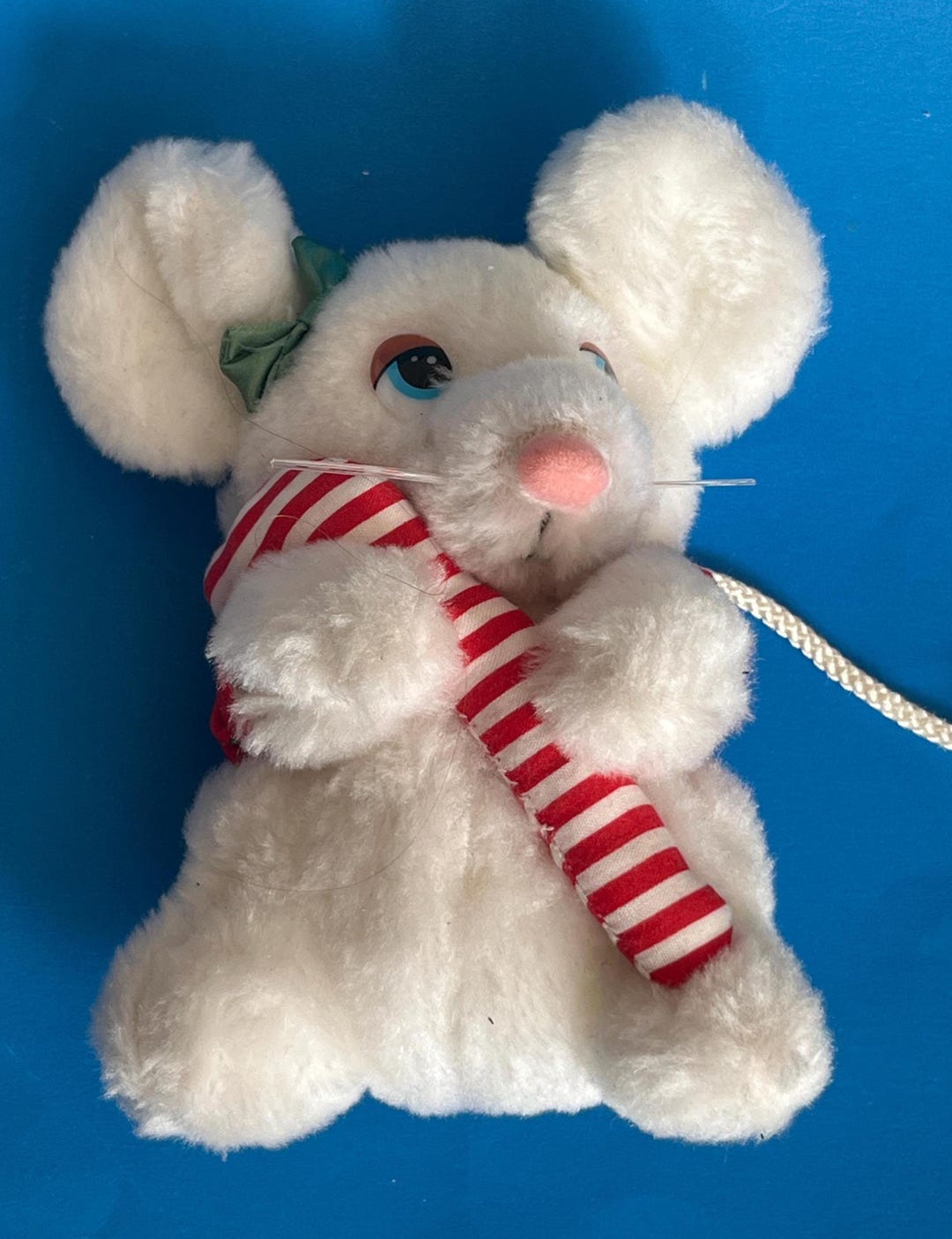 Vintage 1980's White Mouse "candy Cane" Plush Toy 7" Russ Berrie - Etsy