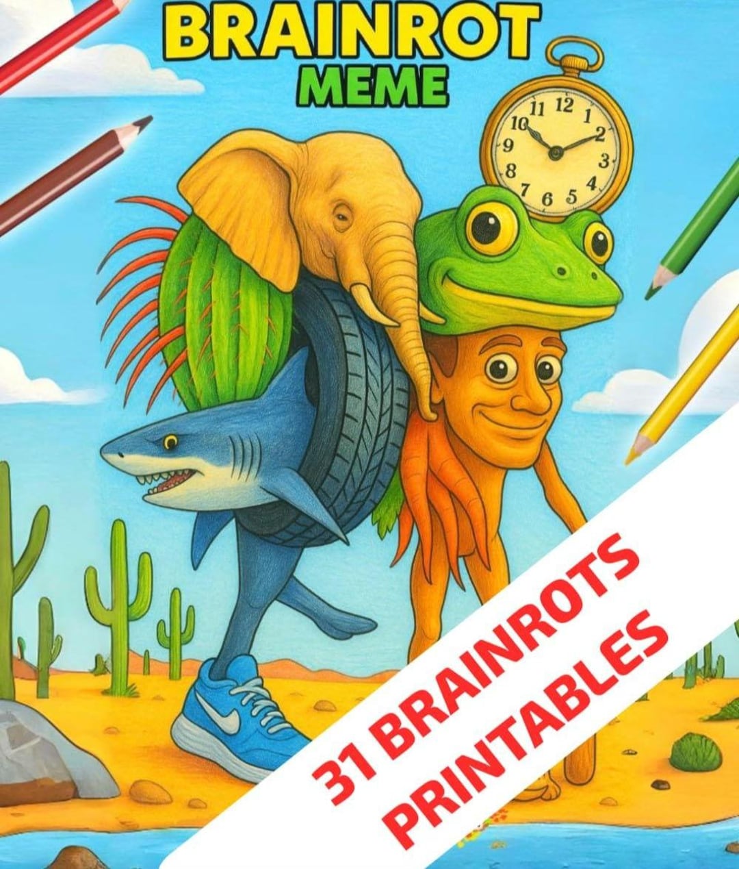 Coloriages Brainrot à imprimer (31 personnages) pour adultes et enfants ...