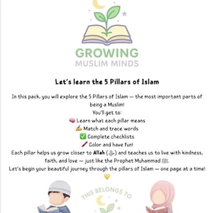 5 Pillars of Islam Worksheets for Kids – Learn, Trace & Color – Muslim ...